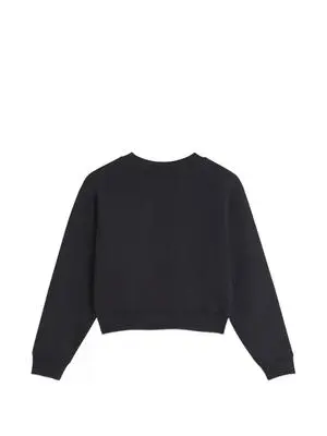 Maison Kitsuné Logo Print Cropped Sweatshirt - Black