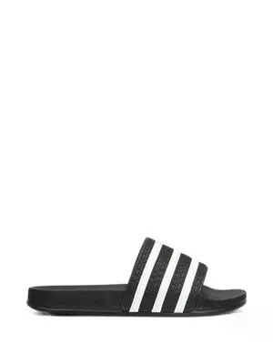 Adidas Adilette Striped Textured Slides - Black