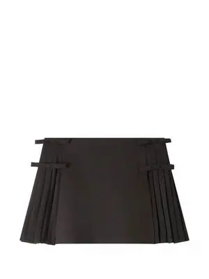 Sandro Pleated Bow-detail Mini Skirt - Brown