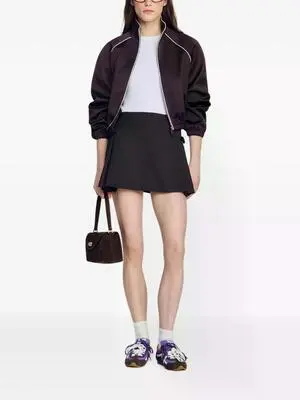 Sandro Pleated Bow-detail Mini Skirt