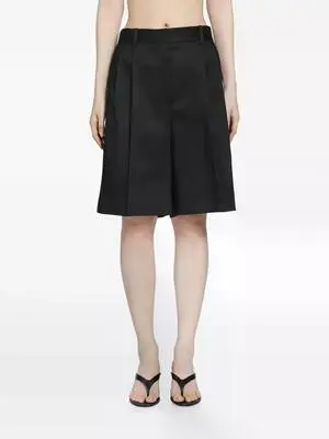 Khaite Auggie Pleated Shorts - Black