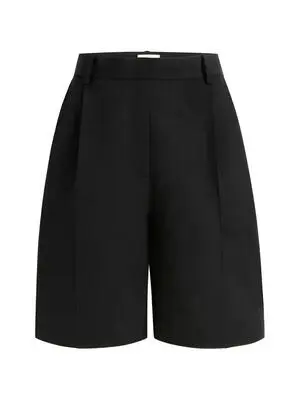 Khaite Auggie Pleated Shorts - Black