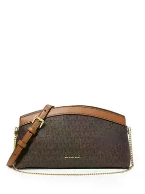 Michael Kors Athena Small Signature Logo Convertible Clutch - Brown
