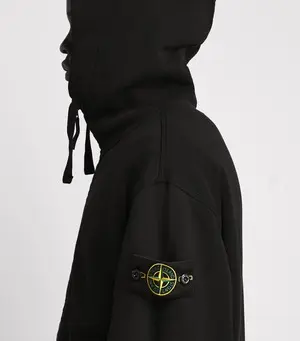 Stone Island Cotton Compass Patch Hoodie - Black