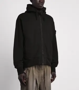 Stone Island Cotton Compass Patch Hoodie - Black