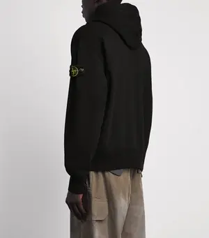 Stone Island Cotton Compass Patch Hoodie - Black
