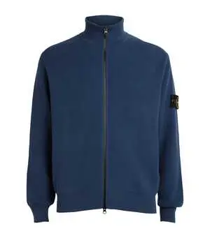 Stone Island Cotton Zip-up Cardigan - Blue