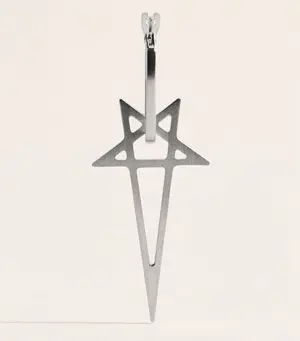 Rick Owens Pentagram Single Earring - Silver