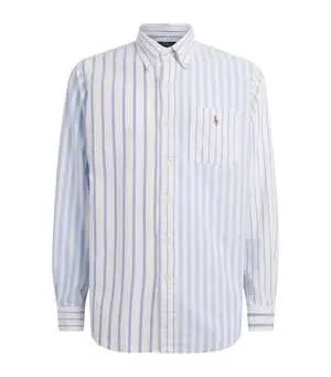 Polo Ralph Lauren Stripe Patchwork Oxford Shirt - Blue