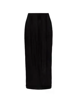 Wardrobe.NYC Ruched Midi Skirt - Black