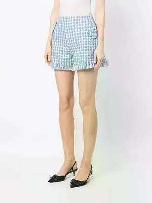 LEO LIN Tweed Fringed Shorts