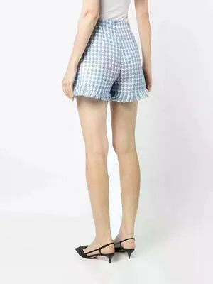 LEO LIN Tweed Fringed Shorts