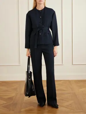 BLAZÉ MILANO Lundy Crepe Tailored Straight-leg Trousers