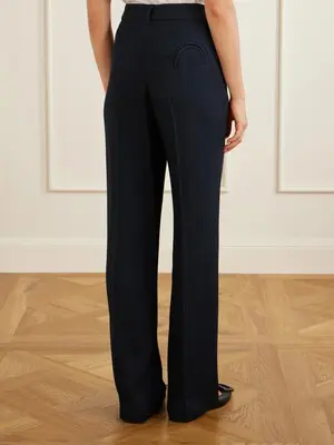 BLAZÉ MILANO Lundy Crepe Tailored Straight-leg Trousers