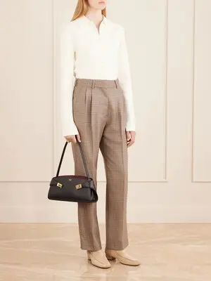 BLAZÉ MILANO Fox Checked Wool Pants