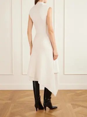 LANVIN Draped Wool-blend Turtleneck Midi Dress