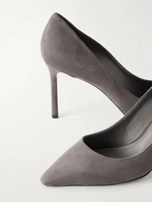 JIMMY CHOO Romy 85 Suede Pumps - Gray