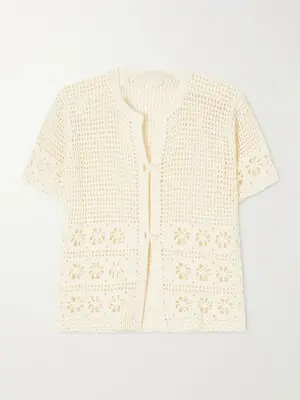 TERRY PUESTO Poolside Crocheted Organic-cotton Blouse