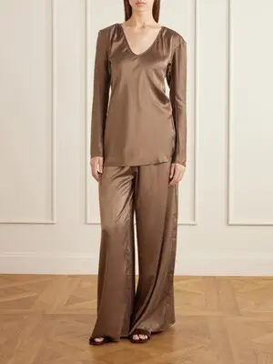 RUOHAN Silk-blend Wide-leg Pants