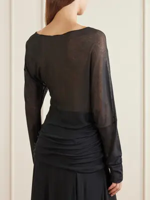 RUOHAN Cobia Asymmetric Gathered Cotton Gauze Blouse