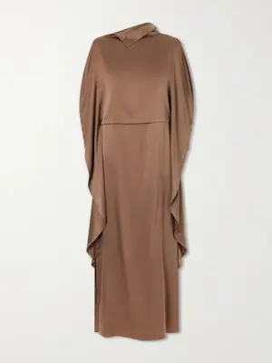 RUOHAN Ikra Cape-effect Draped Silk Maxi Dress