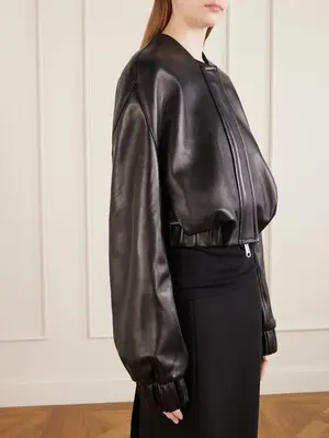 Khaite Cordan Cropped Leather Jacket