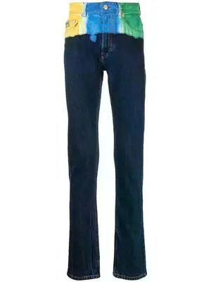 Versace Colour-block Slim-fit Jeans