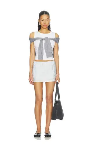 Alexander Wang Pre-styled Tank Top With Draped Cardigan - White