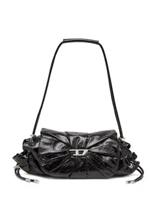 DIESEL® Scrunch Leather Shoulder Bag - Black