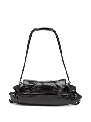 DIESEL® Scrunch Leather Shoulder Bag - Black