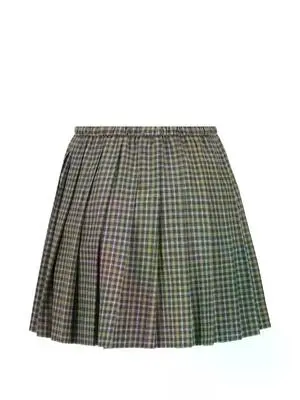 Miu Miu Check Pleated Mini Skirt