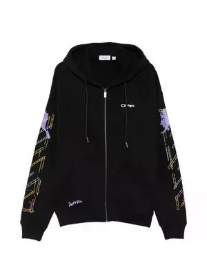Off-White Arrows-print Zip-up Hoodie - Black