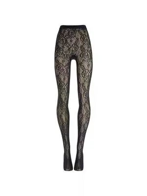 Wolford Floral Lace-mesh Tights - Blue
