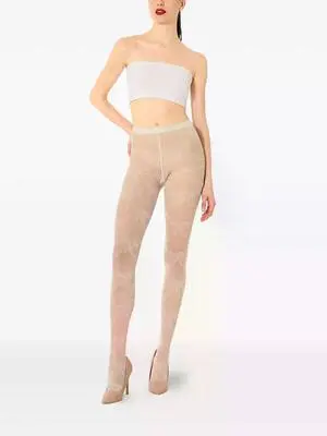 Wolford Floral Lace Tights - Neutrals