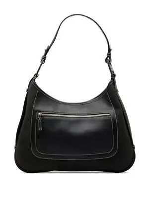FERRAGAMO 2021 Canvas And Leather Shoulder Bag - Black