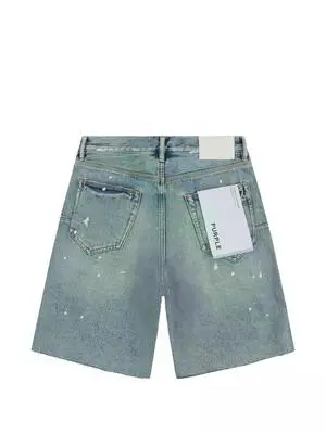 PURPLE BRAND Painterly Rip Shorts - Blue