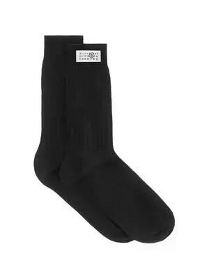 MAISON MARGIELA Ribbed Logo-patch Socks