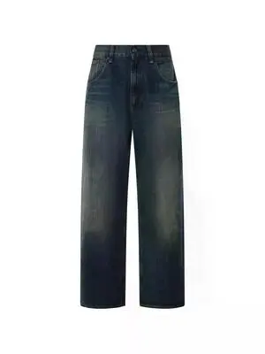 SUNFLOWER Washed Straight-leg Jeans - Blue