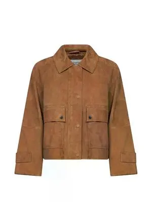 Max Mara Raglan-sleeve Suede Jacket - Brown