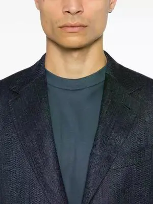 Canali Herringbone-weave Notched-lapel Blazer