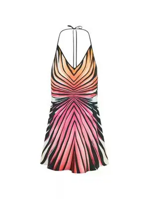 Roberto Cavalli Ray Of Paradise Halterneck Mini Dress - Black
