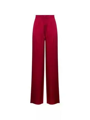 Max Mara Msealpaca Satin-effect Palazzo Pants - Red