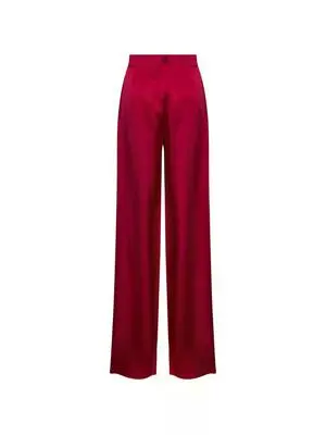 Max Mara Msealpaca Satin-effect Palazzo Pants - Red