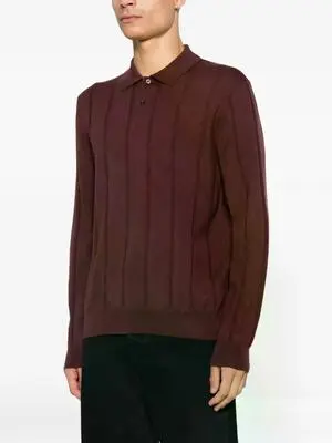 Canali Ribbed-knit Polo Sweater