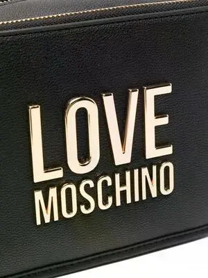 Moschino Leather Logo-detail Crossbody Bag - Black