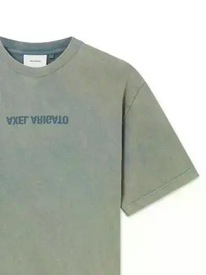Axel Arigato Logo-print Acid-wash T-shirt - Blue