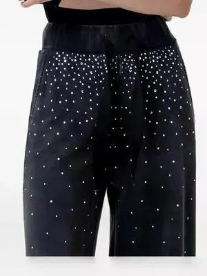 FRACOMINA Crystal-embellished Drawstring-waist Trousers - Grey