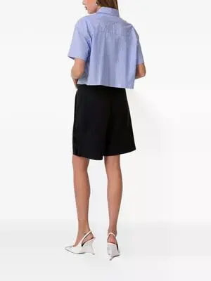 GAELLE PARIS Striped Cropped Shirt
