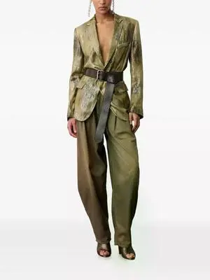 Ralph Lauren Ellen Pleated Cotton Trousers - Brown