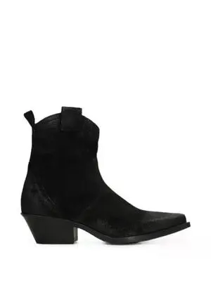 METISSE Texan Side-zip Ankle Boots - Black